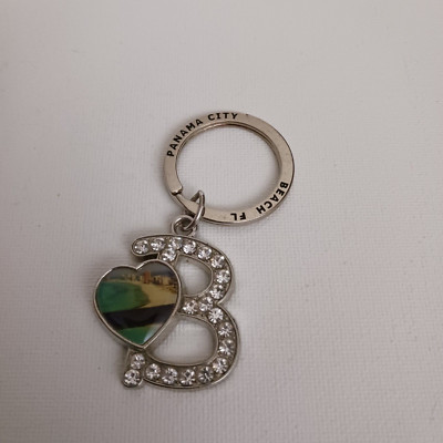 PANAMA CITY BEACH LETTER B INITIAL RHINESTONE KEYCHAIN | eBay