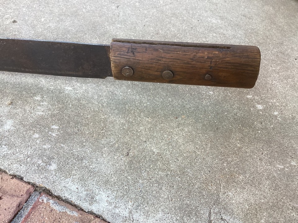 Antique wood handle hand forged long Knife 21-1/2” Long blade 17” long ...