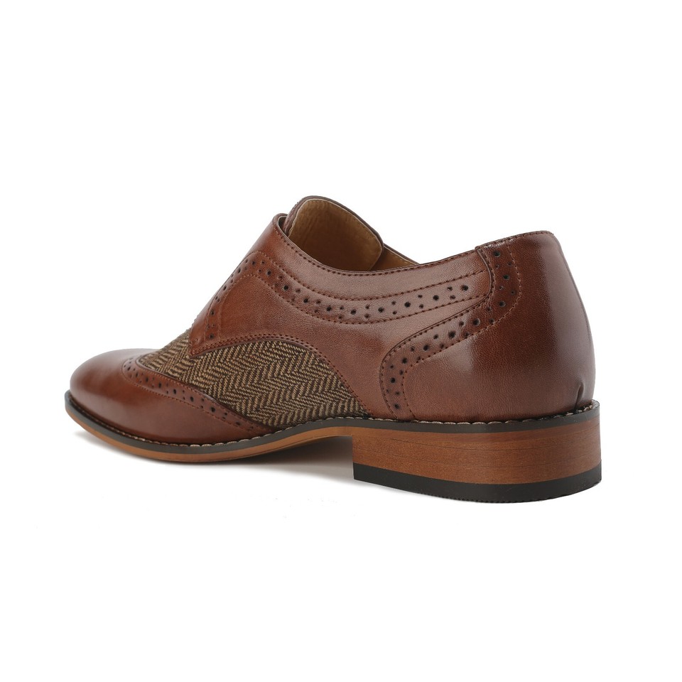 Gino Vitale Men's Monk Strap Herringbone Dress Shoes | eBay