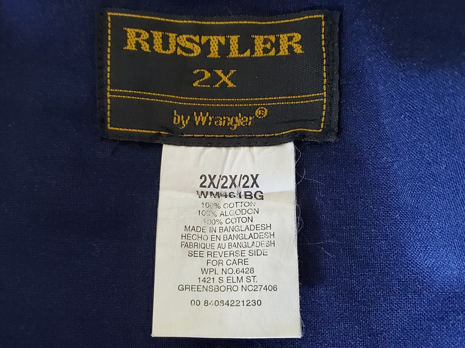 Rustler By Wrangler Shirt 2X Blue Short Sleeves Snap Pearl Button ...