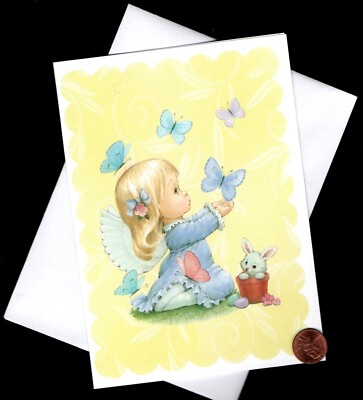 EASTER Morehead Angel Bunny Rabbit Butterfly Wings - Greeting Card W ...