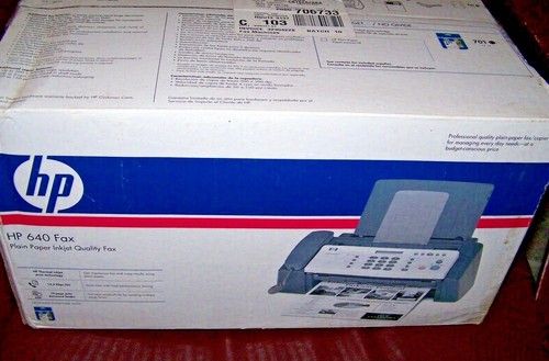 HP 640 FAX MACHINE - Plain Paper Inkjet - CB782-30001 - NOS! (Needs ink ...