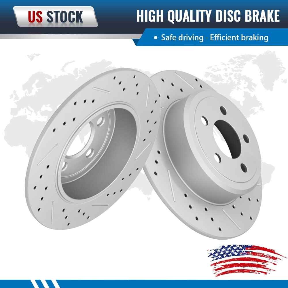 Rear Drilled Brake Rotors Pair for Dodge Charger Challenger Magnum ...