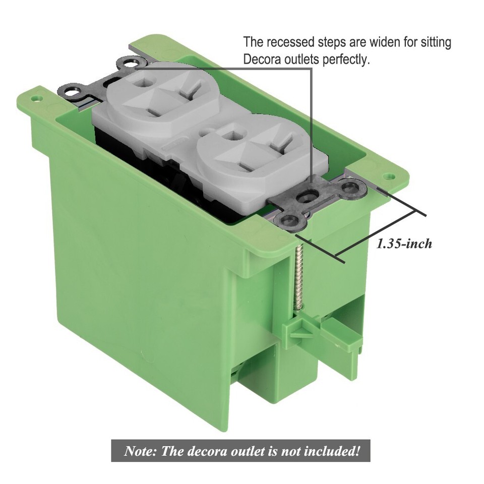 Electrical Outlet Box Single Gang Old Work Box 14 Cubic inch Junction ...