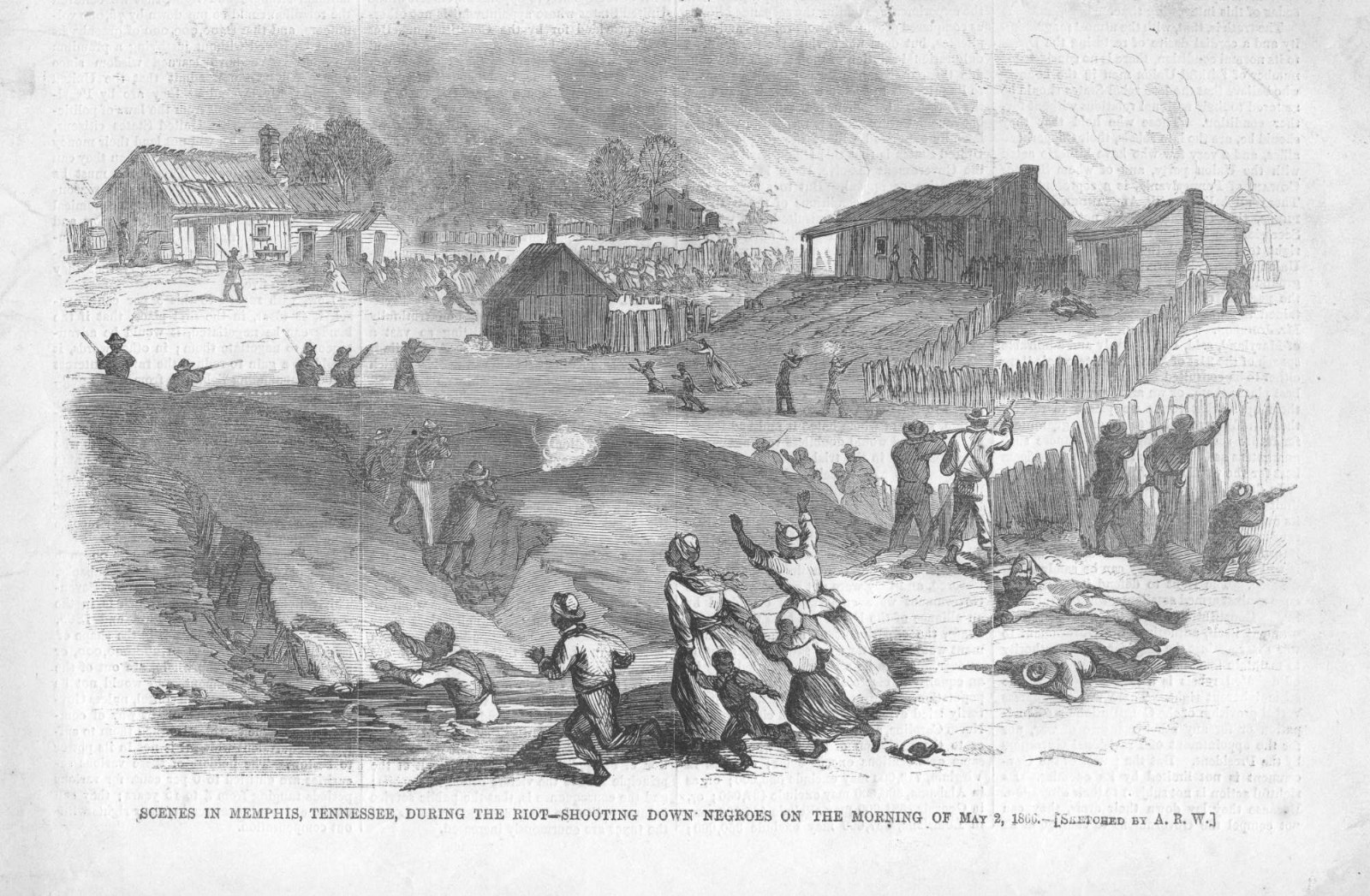 Scenes in Memphis, Tenn. Riots - Burning Freedmen's School - Shootings ...