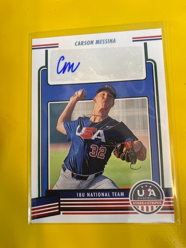 RS10879 2023 USA Baseball Stars and Stripes AUTOGRAPH Carson Messina | eBay