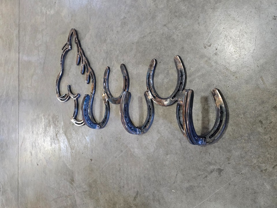 Horseshoe sculpture / coat rack | eBay