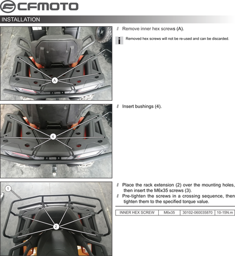 CFMOTO CFORCE 600 Rear Rack Extender | 9DS#-802400-6000 | Genuine OEM ...