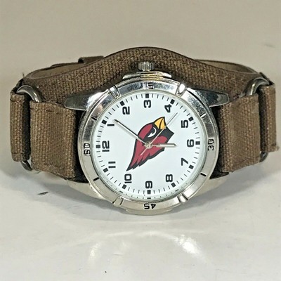 Arizona Cardinals Game Time Men’s 39mm Watch Silver Tone, Green Canvas ...
