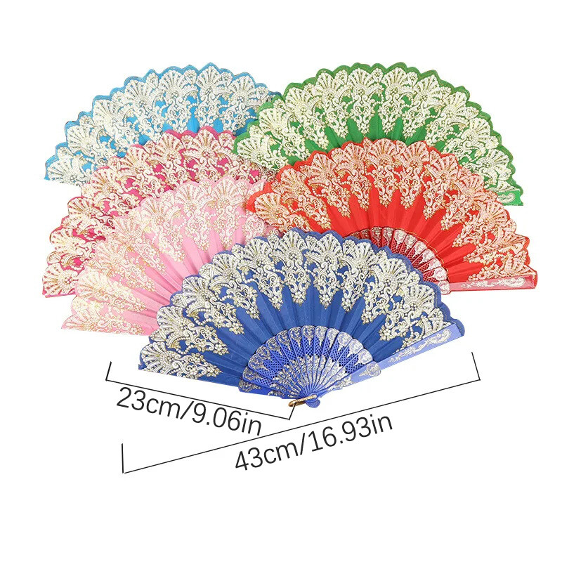Vintage Lace Folding Fan Dance Hand Held Fans Chinese Dance Fan Photo ...