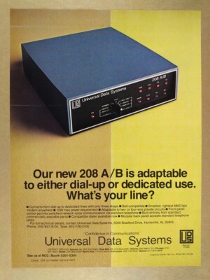 1981 Universal Data Systems UDS 208 A/B Modem vintage print Ad | eBay