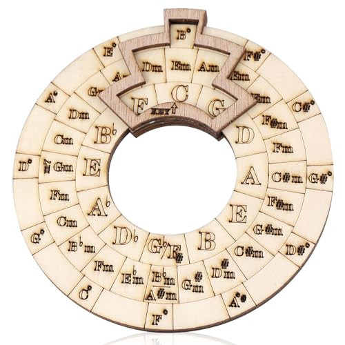 Wooden Melody Tool, Circle of Fifths Wheel Music Transpose Tool Chord ...