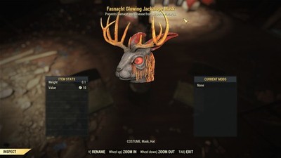 Fallout 76 Fasnacht Glowing Jackalope Mask PS4/PS5 | eBay