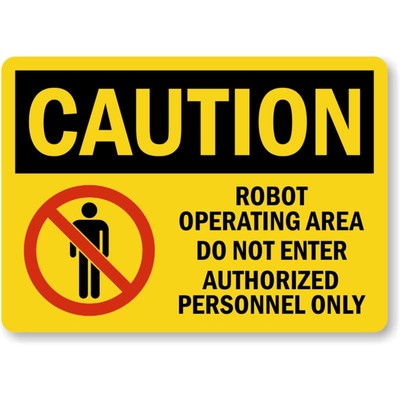 Robotic Area Danger Aluminum Weatherproof Sign c01650 | eBay