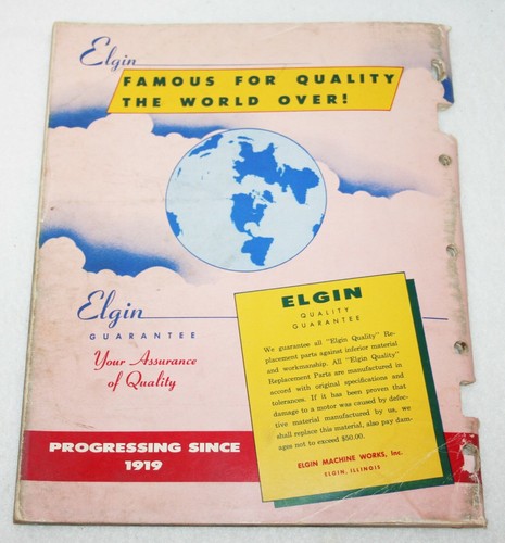 Vintage 1959 ELGIN MACHINE WORKS Auto Parts CATALOG Pistons Valves ...