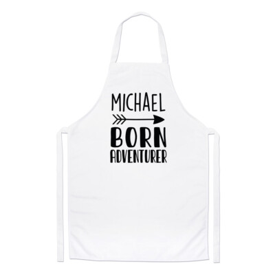 Personalised Born Adventurer Chefs Apron Camping Hiking Outdoors ...