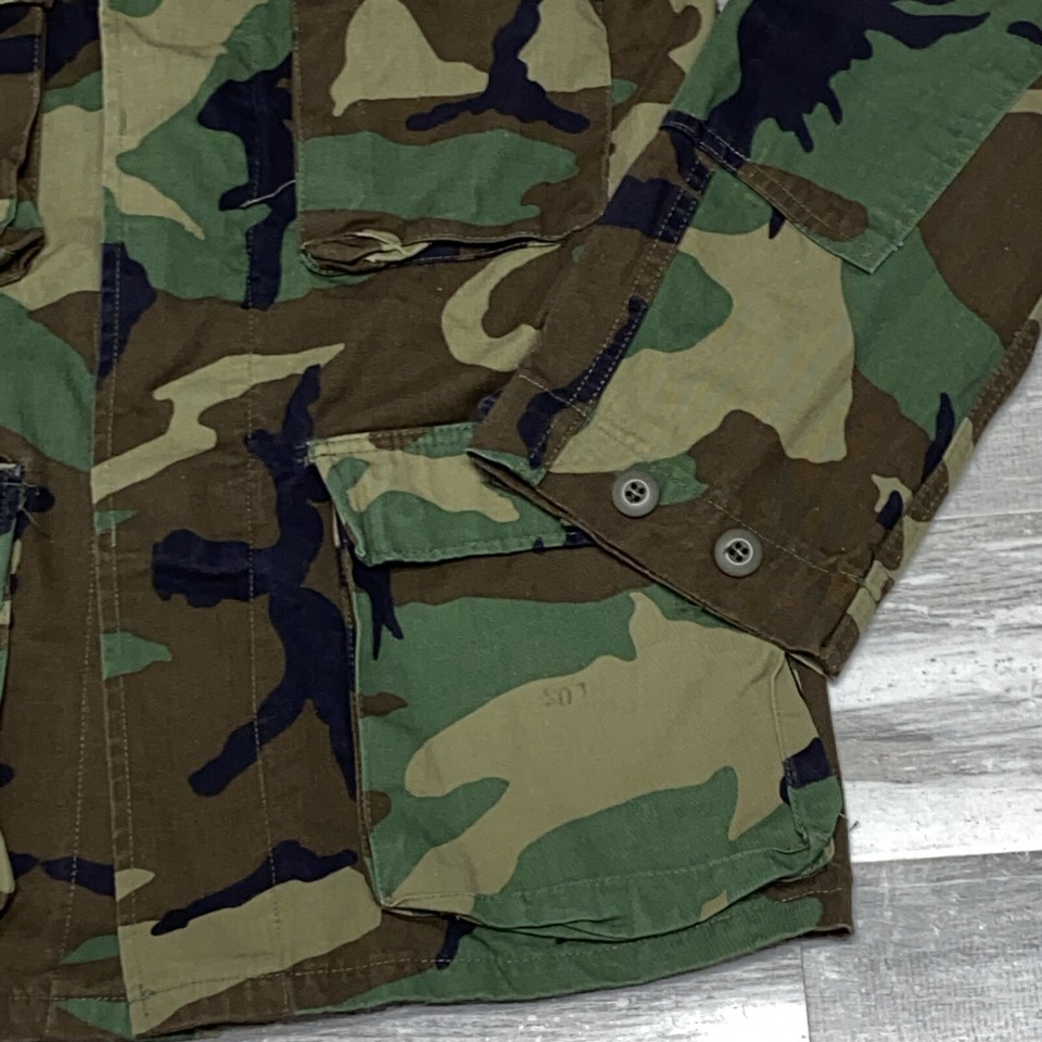 Military BDU Adult Shirt Army Camo Green Button Up Uniform Sz S 8415-01 ...