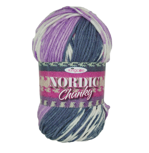 Nordic Chunky Fair Isle Effect King Cole Self Pattern Acrylic Knitting ...