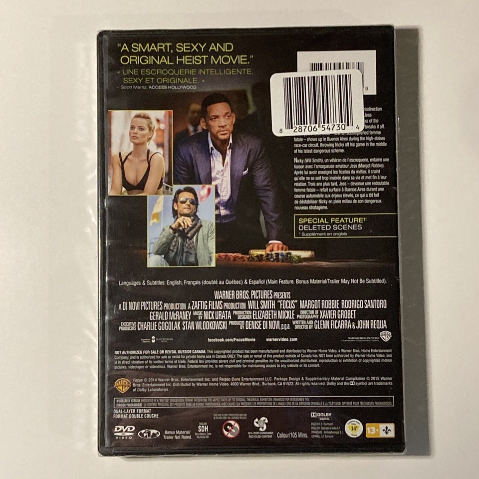 Focus (DVD, 2015) (Will Smith, Margot Robbie) | eBay