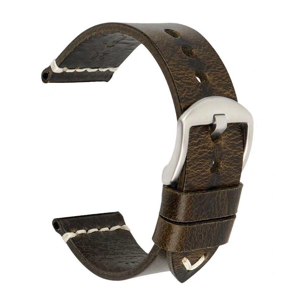 Handmade Two-piece Men's Genuine Leather Watch Strap Band 18 19 20 21 ...