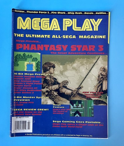 Mega Play Magazine Premiere Issue #1 — Phantasy Star 3 — 1990 — See ...