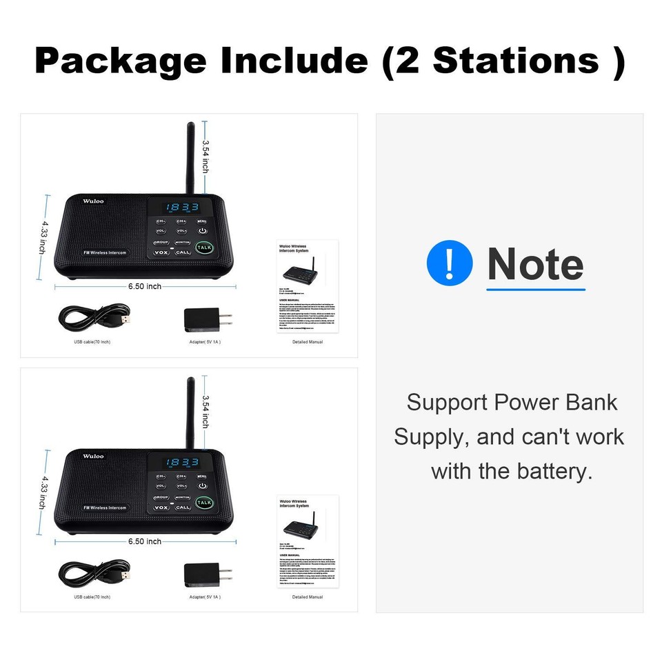 22-Channel FM Wireless Intercom System for Business Office Room&Room ...