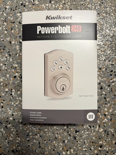 NEW Kwikset Powerbolt 240 5-Button Keypad Electronic Lock Satin Nickel ...