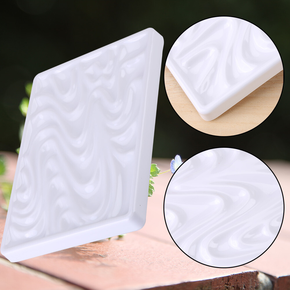 White Imitation Ceramic Palette Ripple Water Color Plate Watercolor ...