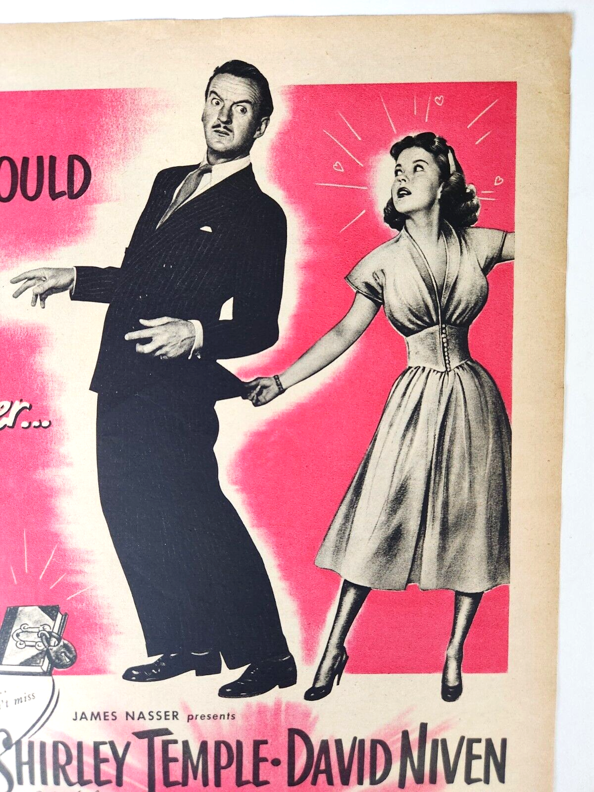A Kiss For Corliss Shirley Temple David Niven Vtg 1949 Movie Ad ...