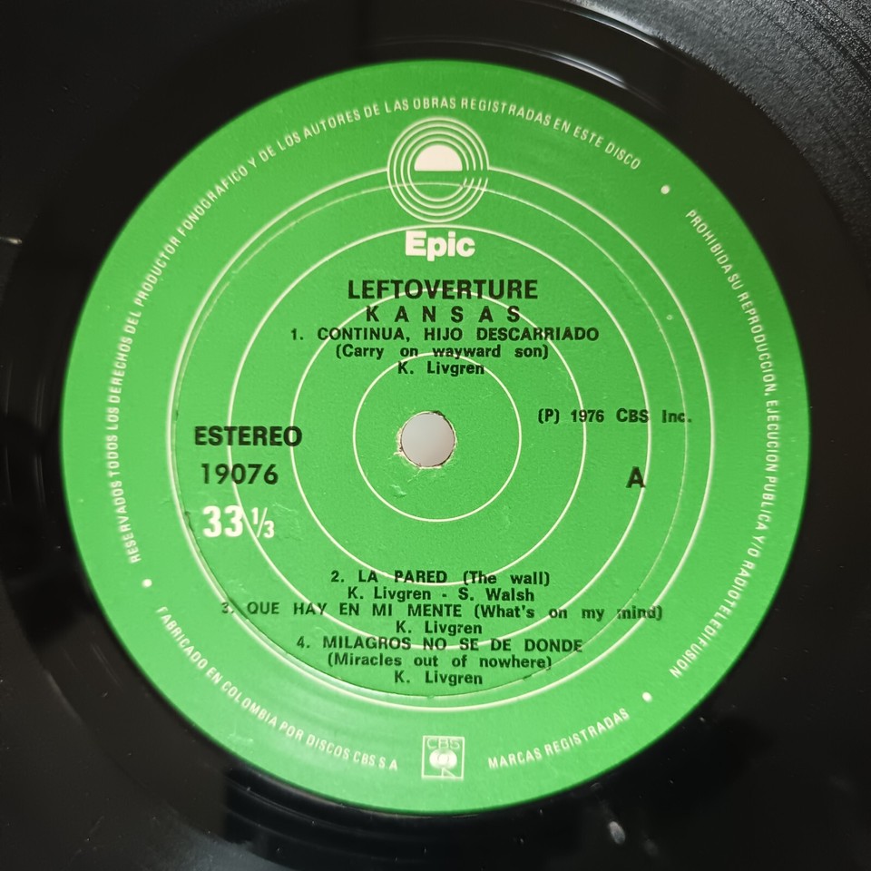 Kansas – Leftoverture [1976] Vinyl LP Pop Classic Rock Epic Carry On ...