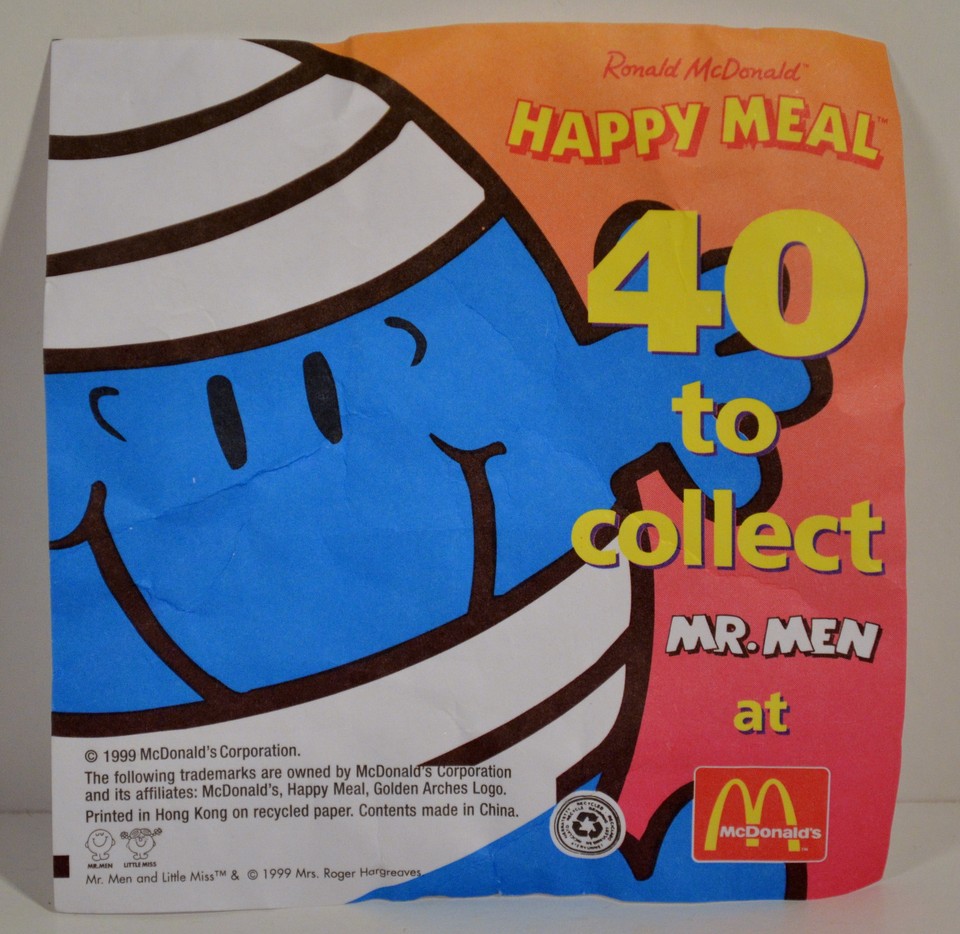 RARE 1999 Mr Rush Man 4.5" McDonald's EUROPE Plush Stuffed Figure ...