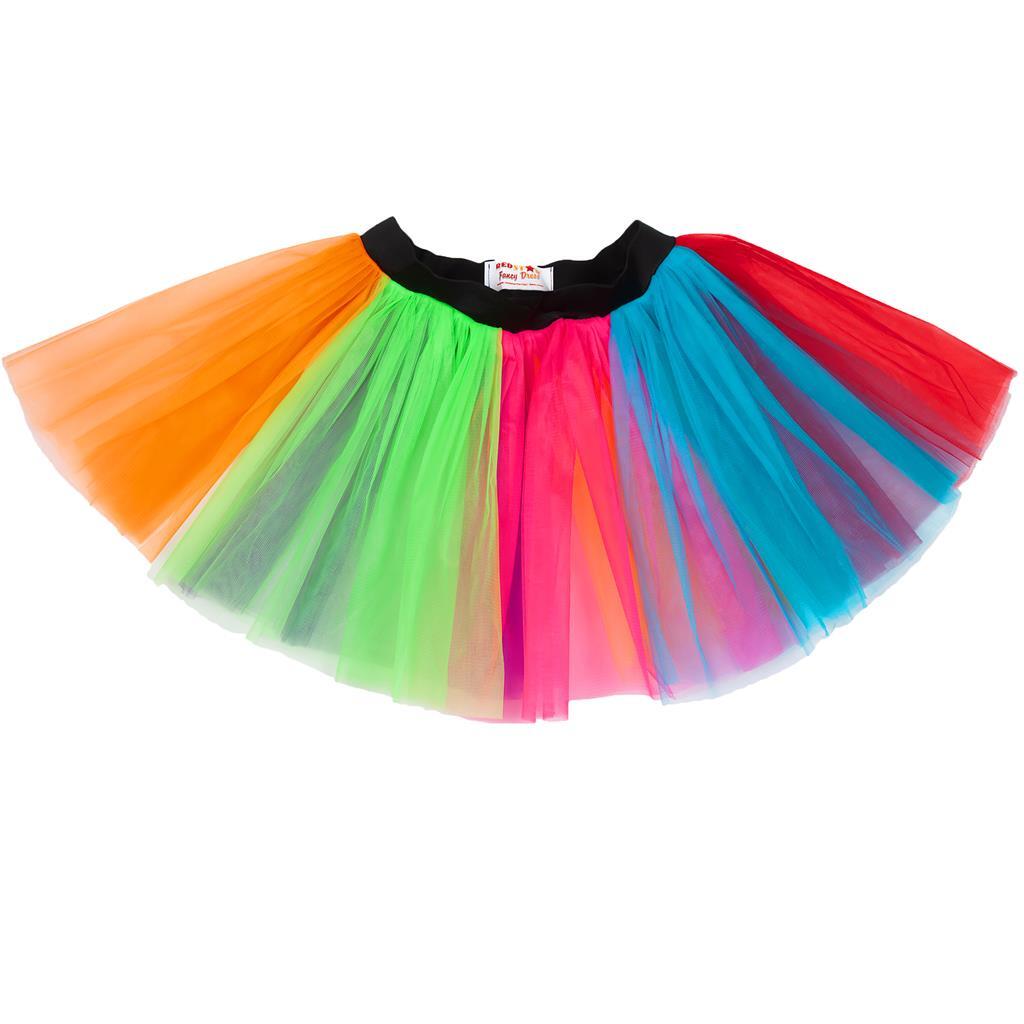LADIES ADULT NEON TUTU SKIRT UV 80S FANCY DRESS TUTU HEN PARTY COSTUME ...