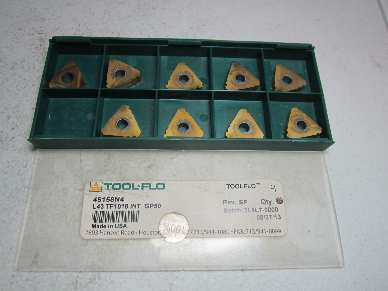 Tool-Flo (45158N4) L43 TF1018 INT GP50 Carbide Threading Insert - Pack ...