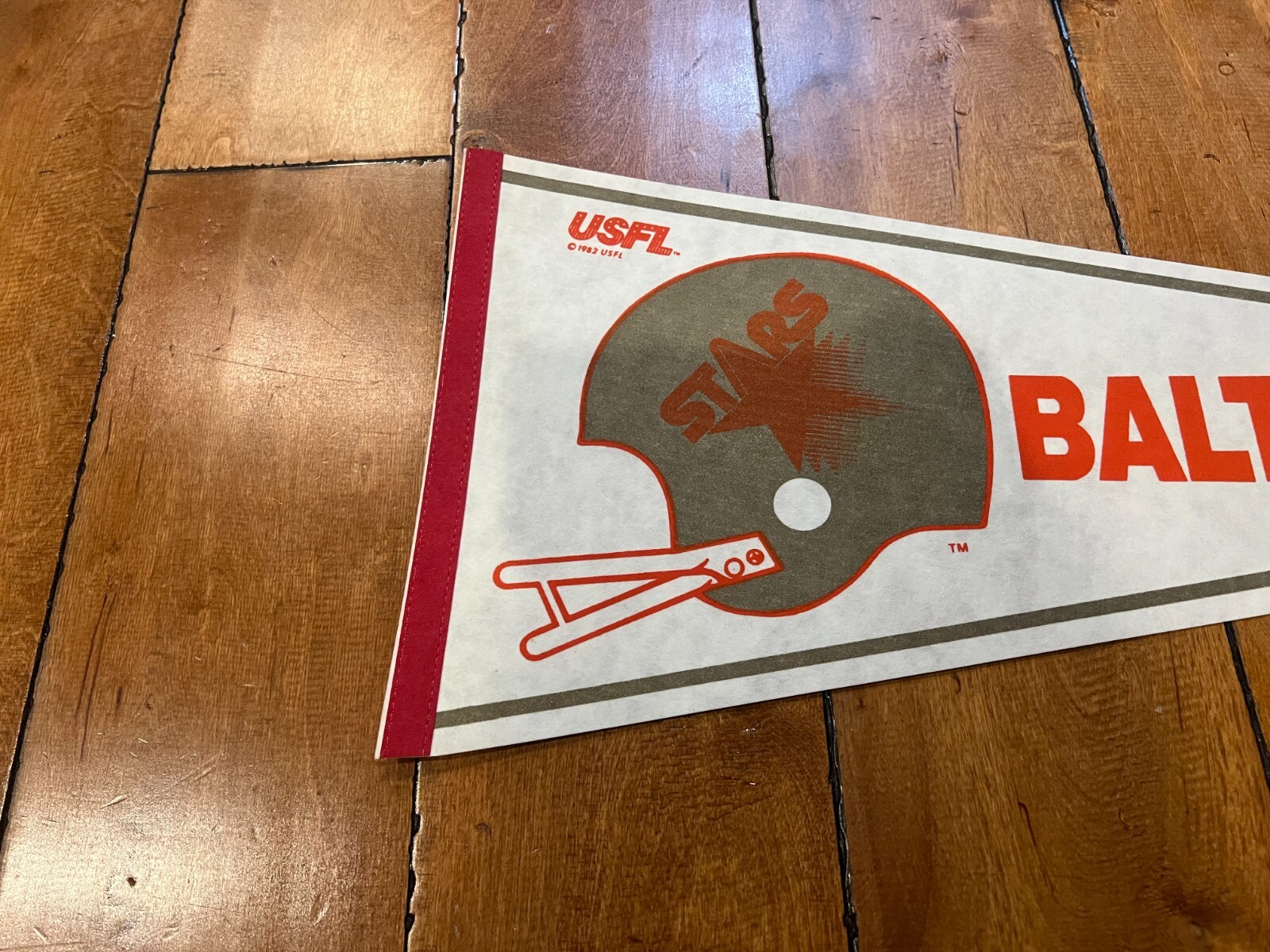USFL Baltimore Stars Vintage Defunct Circa 1982 2 Bar Helmet Pennant 30 ...