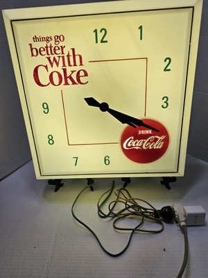1960s THINGS GO BETTER WITH COKE COCA-COLA HANOVER ELECTRIC WALL CLOCK ...