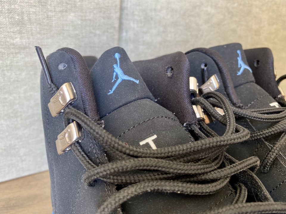 NDS Nike Air Jordan XII Retro 12 Black Nubuck University Blue Sz 11.5 ...