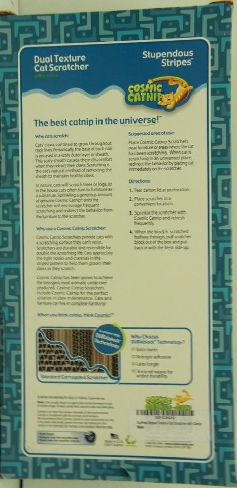 New Cosmic Catnip Dual Texture Cat Scratcher with Genuine Cosmic Catnip ...