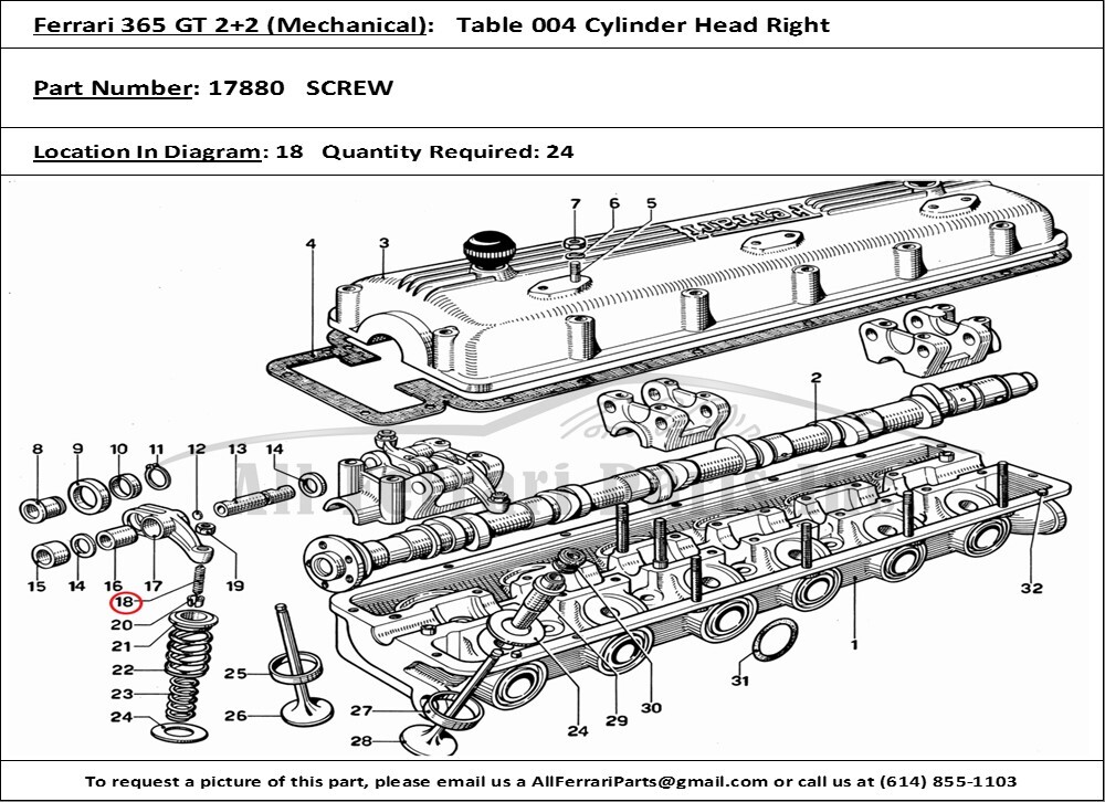 Ferrari Part 17880 Tappet Adjusting Screw | eBay