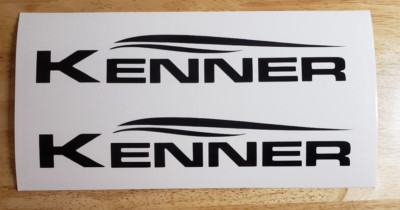 kenner BOAT Decals black PAIR Set Vinyl High Quality 18x2.9" USA BEST ...