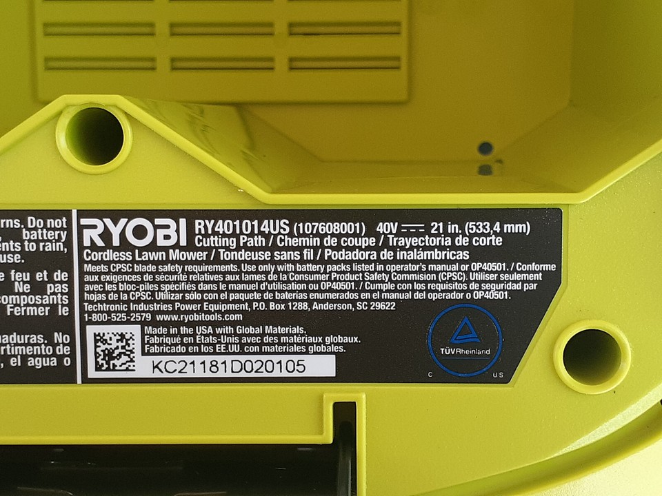 Ryobi Original Start Switch Key for 40V 21 in Lawnmower RY401014US ...