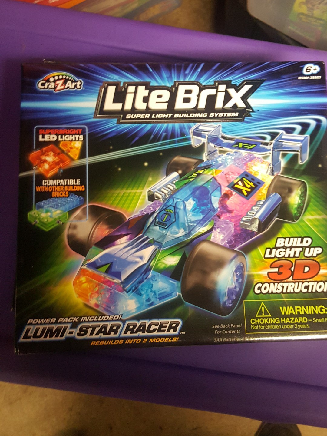 Cra-Z-Art Lite Brix Lite Up LUMI-STAR RACER Race Car Building Set Free ...