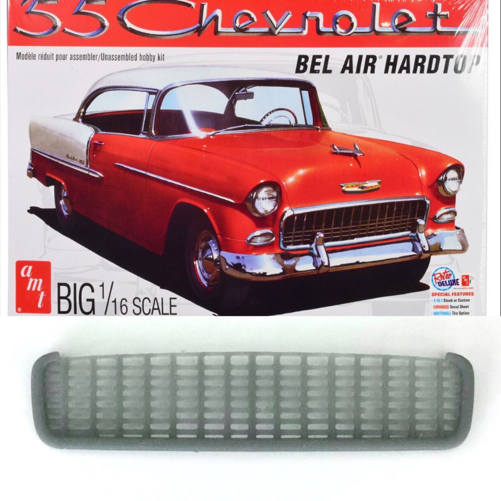 1:16 AMT 3d Printed see through for the 55 Chevy Model kit. Grill only ...