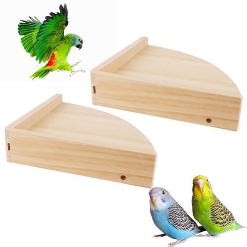 2 Pack Bird Wooden Perch Stand Platform Rack Rest Stand Toy for Bird ...