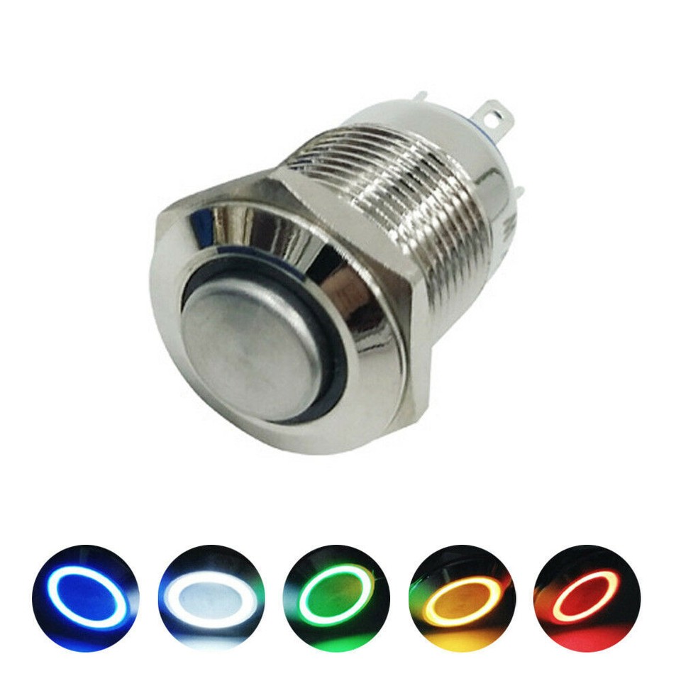 LED Illuminated Power Push Button Smart Switch Stainless Steel ON/OFF ...