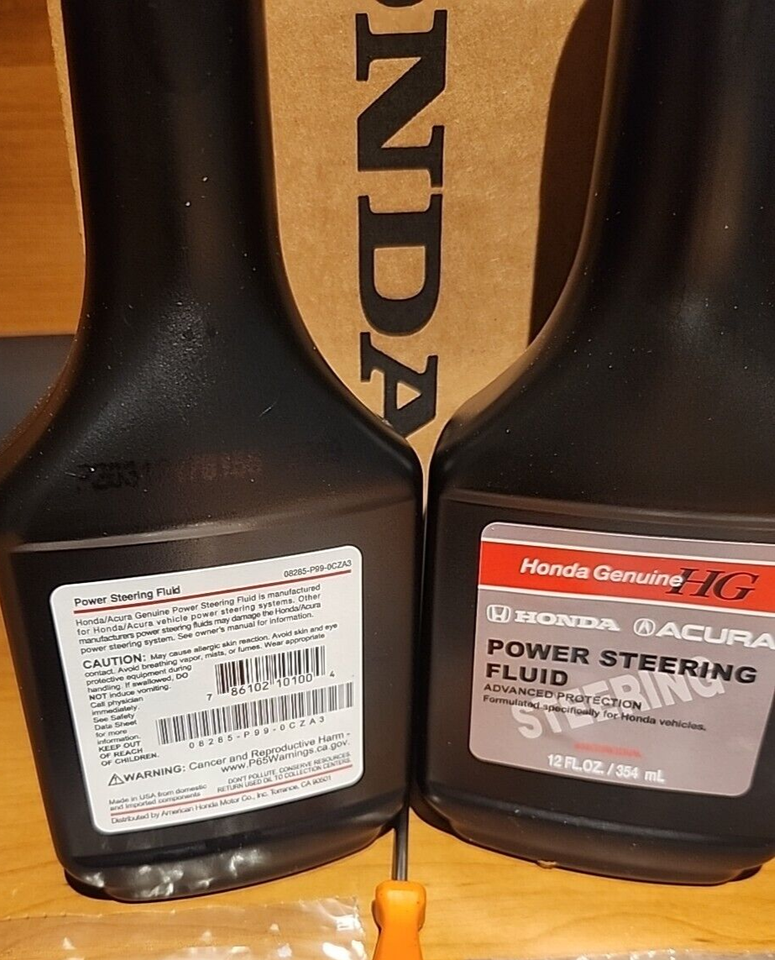 GENUINE HONDA OEM Power Steering Pump Fluid & Pump O-Rings KIT RESEAL ...