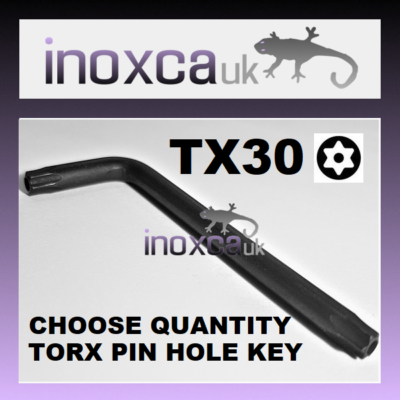 SECURITY TORX PIN TX30 T30 ALLEN L KEY STAR WITH HOLE FOR PIN 90 DEG ...