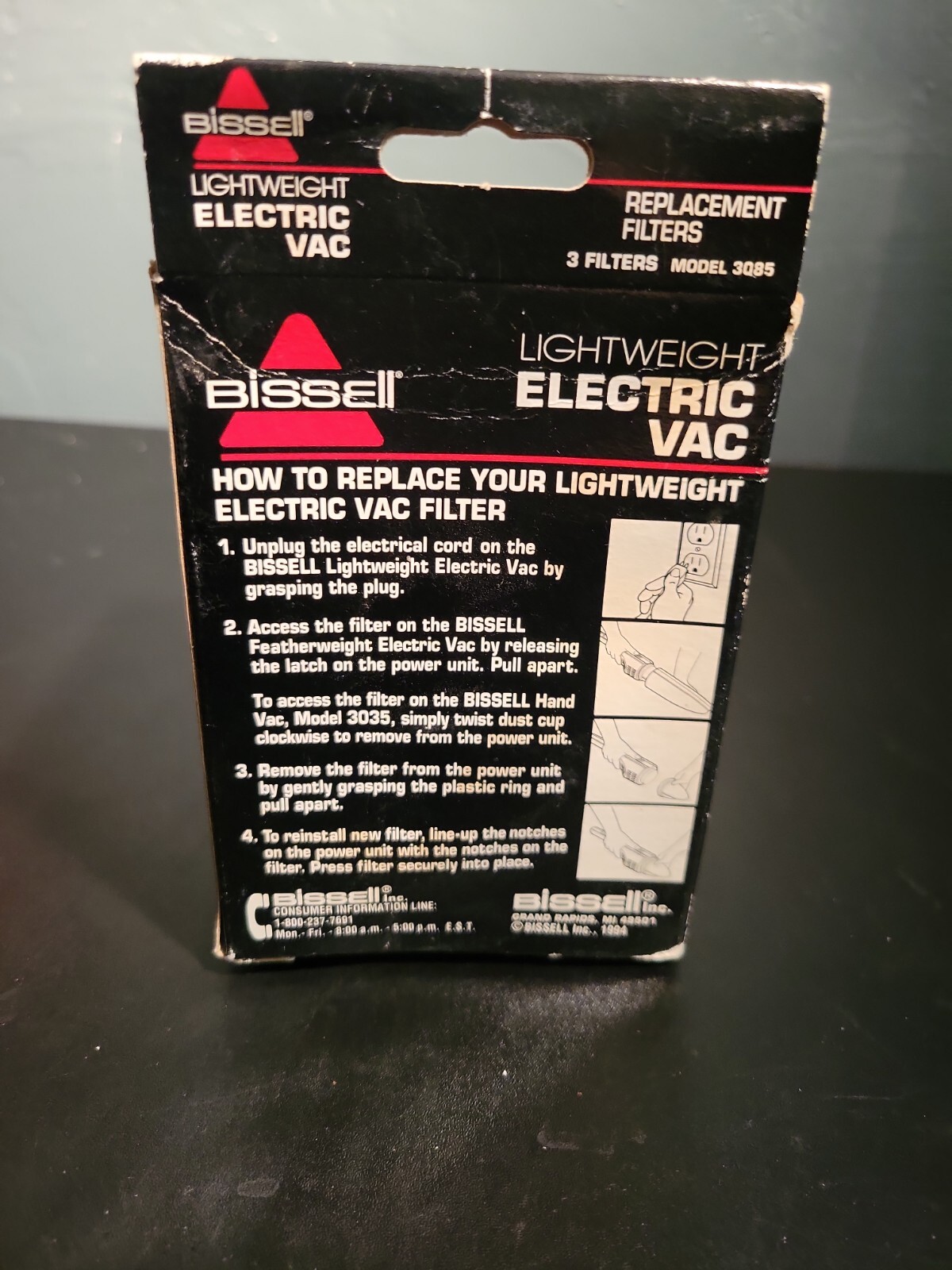 3 Pack BISSELL Lightweight Electric Vacuum Replacement Filters 3085 for ...