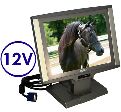 12 Volt Monitor MultiQ MQ122E Swivel-Mounted VGA Tempered Abgeschimt ...