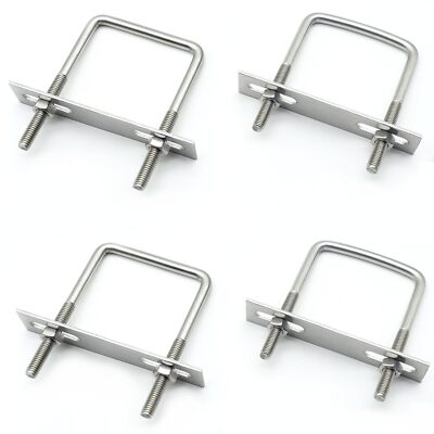 Stainless Steel Square U Bolt Clamp Square Tube Clamps with Nut and ...