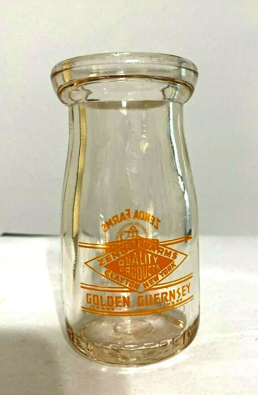 Vintage 1/4 Pint - Gill Milk Bottle - Zenda Farms, Clayton, N.Y. | eBay
